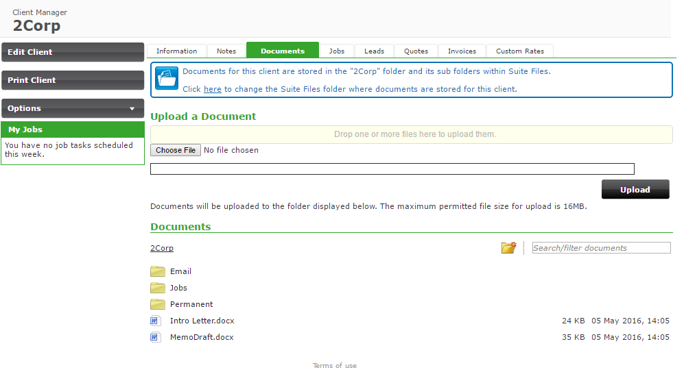 Using the WorkflowMax and SuiteFiles Integration